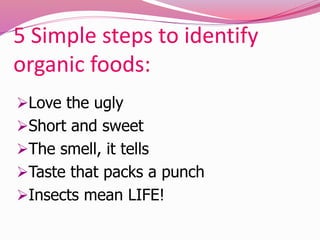 Identification of organic foods | PPT
