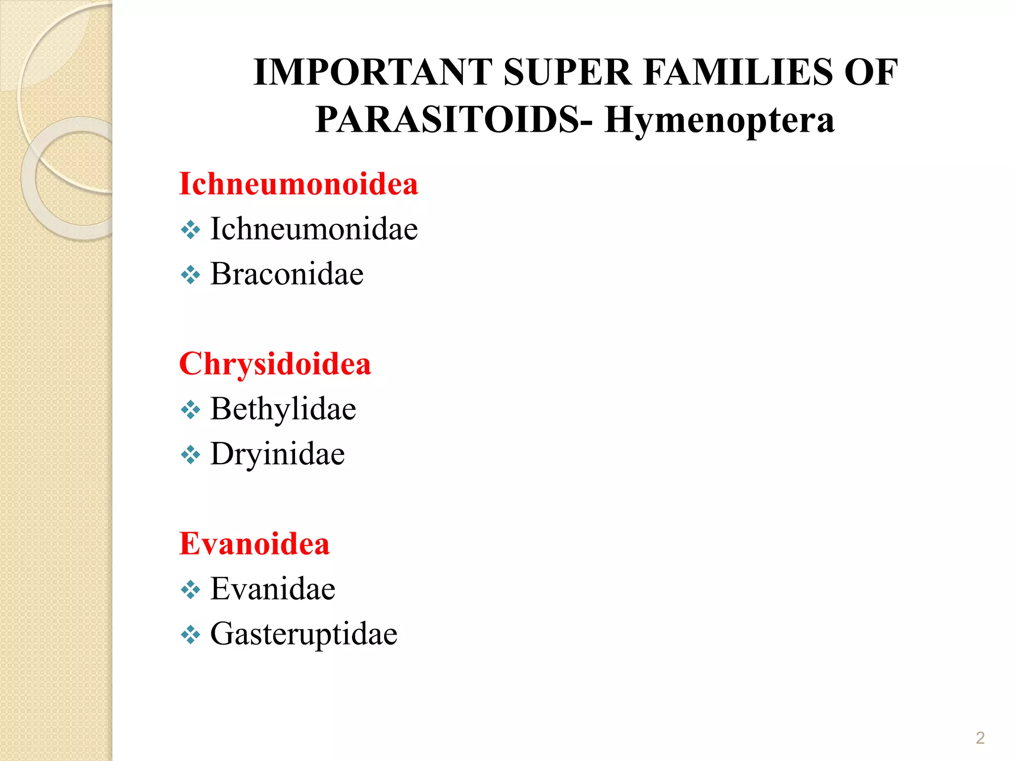 Identification of parasitoids ppt- ENTOMOLOGY | PPTX