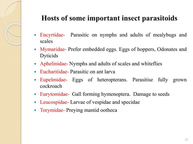 Identification of parasitoids ppt- ENTOMOLOGY | PPT