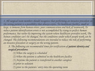 Identification of patient and part that has to be operated | PPTX