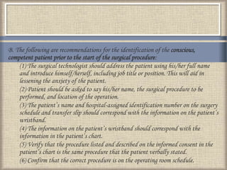 Identification of patient and part that has to be operated | PPTX