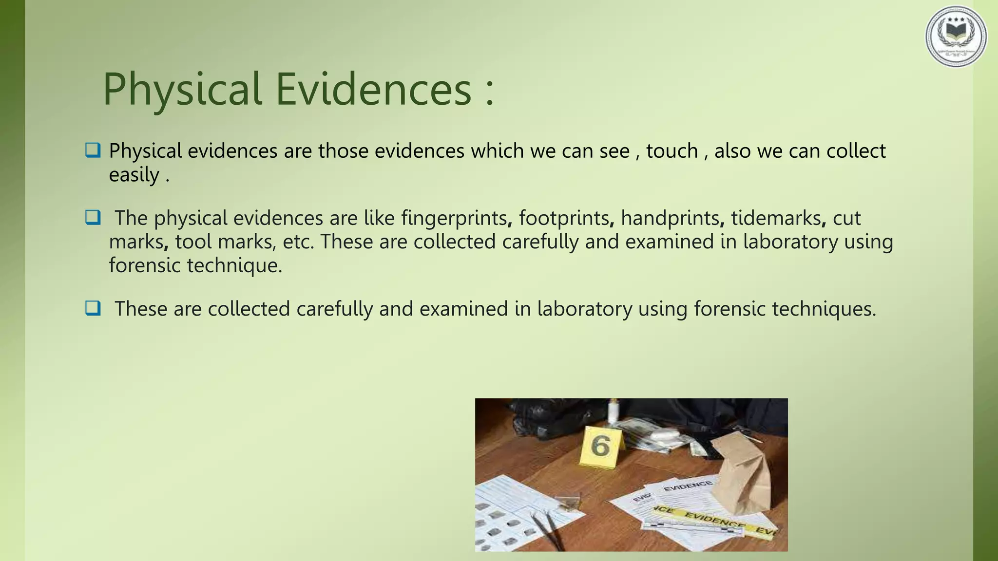 Identification of Physical Evidence pertaining to Wildlife Forensics ...