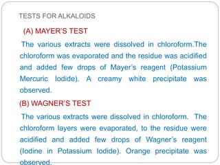 Identification of phytoconstituents | PPTX