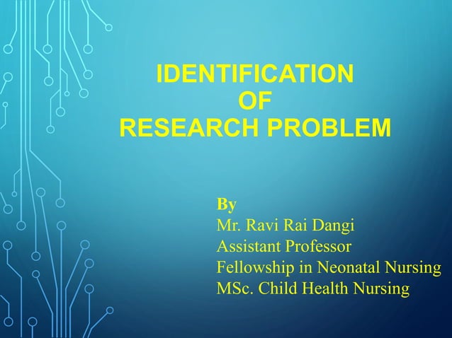 Identification of research problem | PDF | Medical Health
