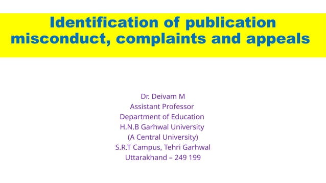 Identification of publication misconduct, complaints and appeals.pptx