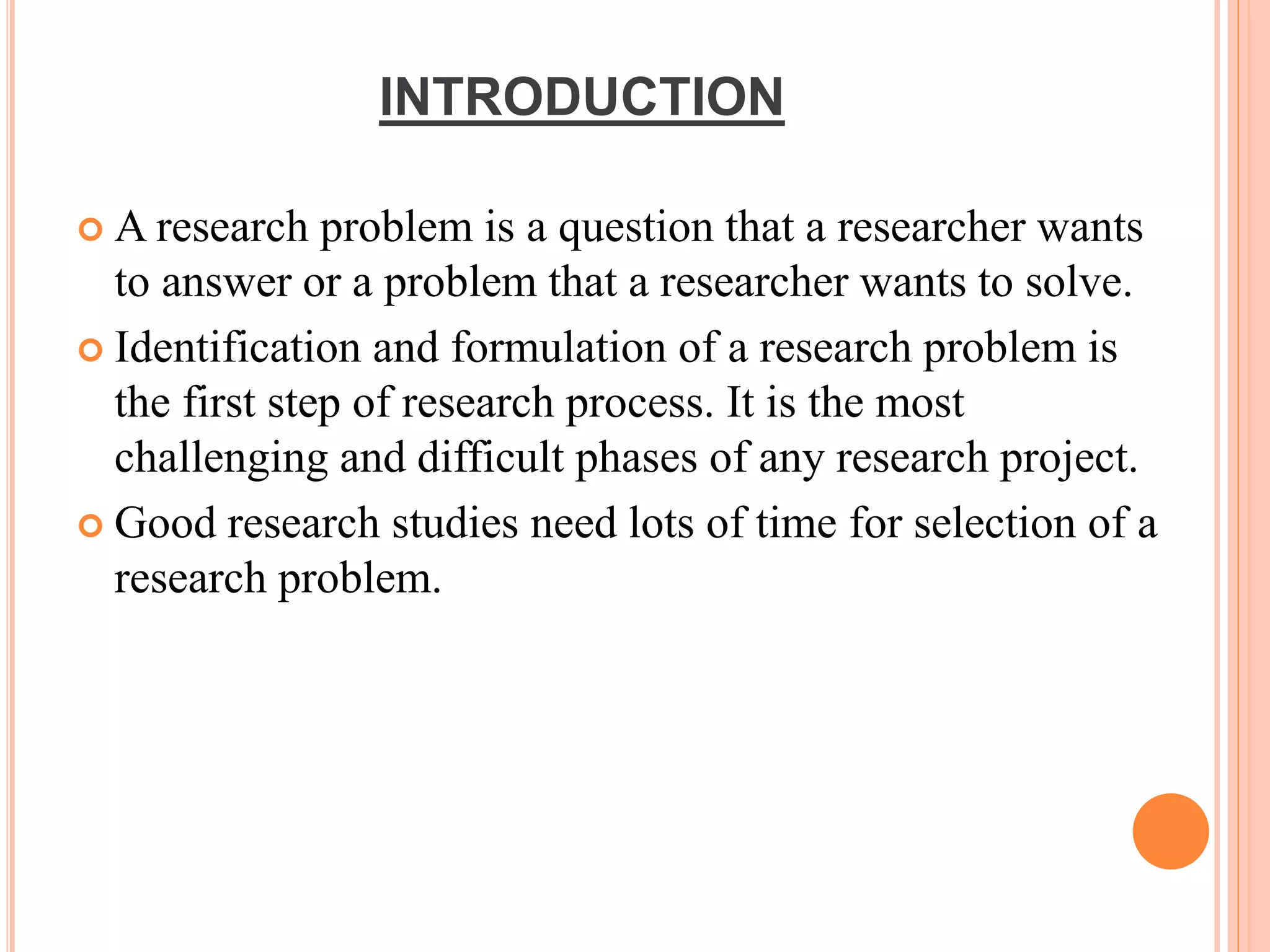 Identification of research problem | PPTX