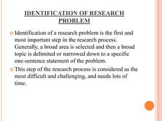 Identification of research problem | PPTX