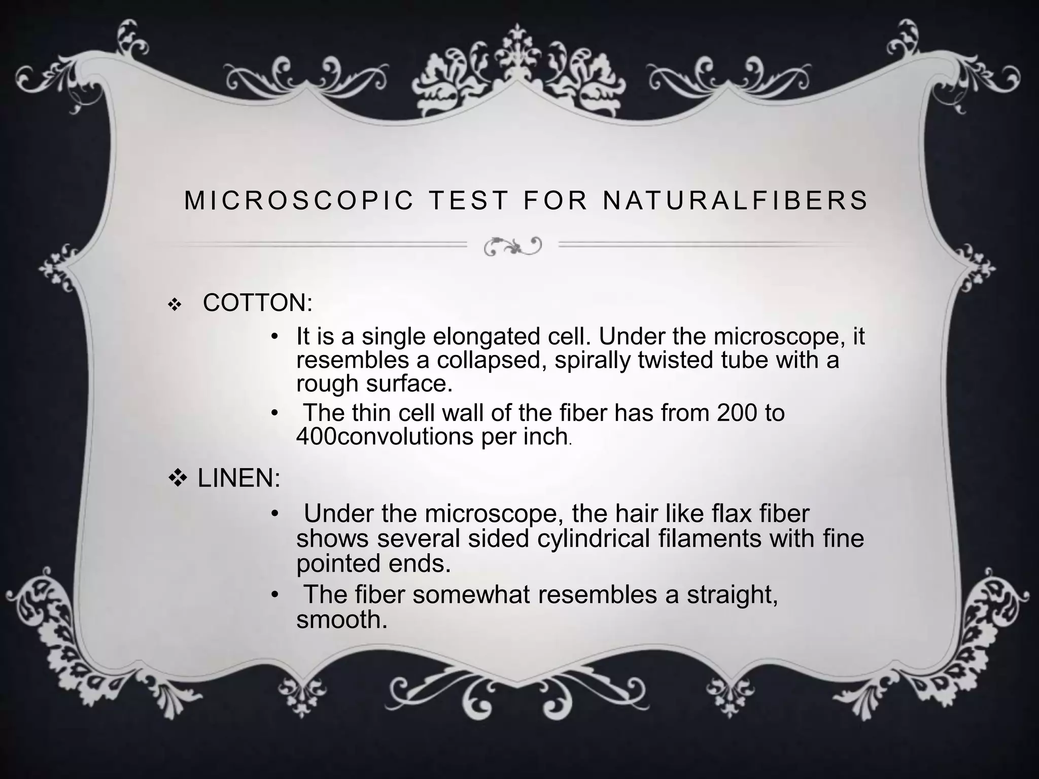 Identification of textile fibers. | PPTX