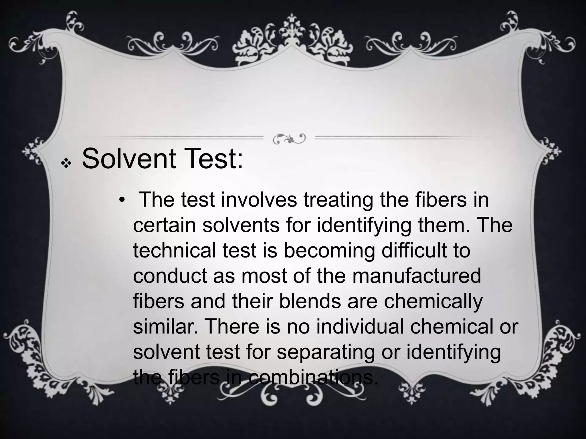 Identification of textile fibers. | PPTX