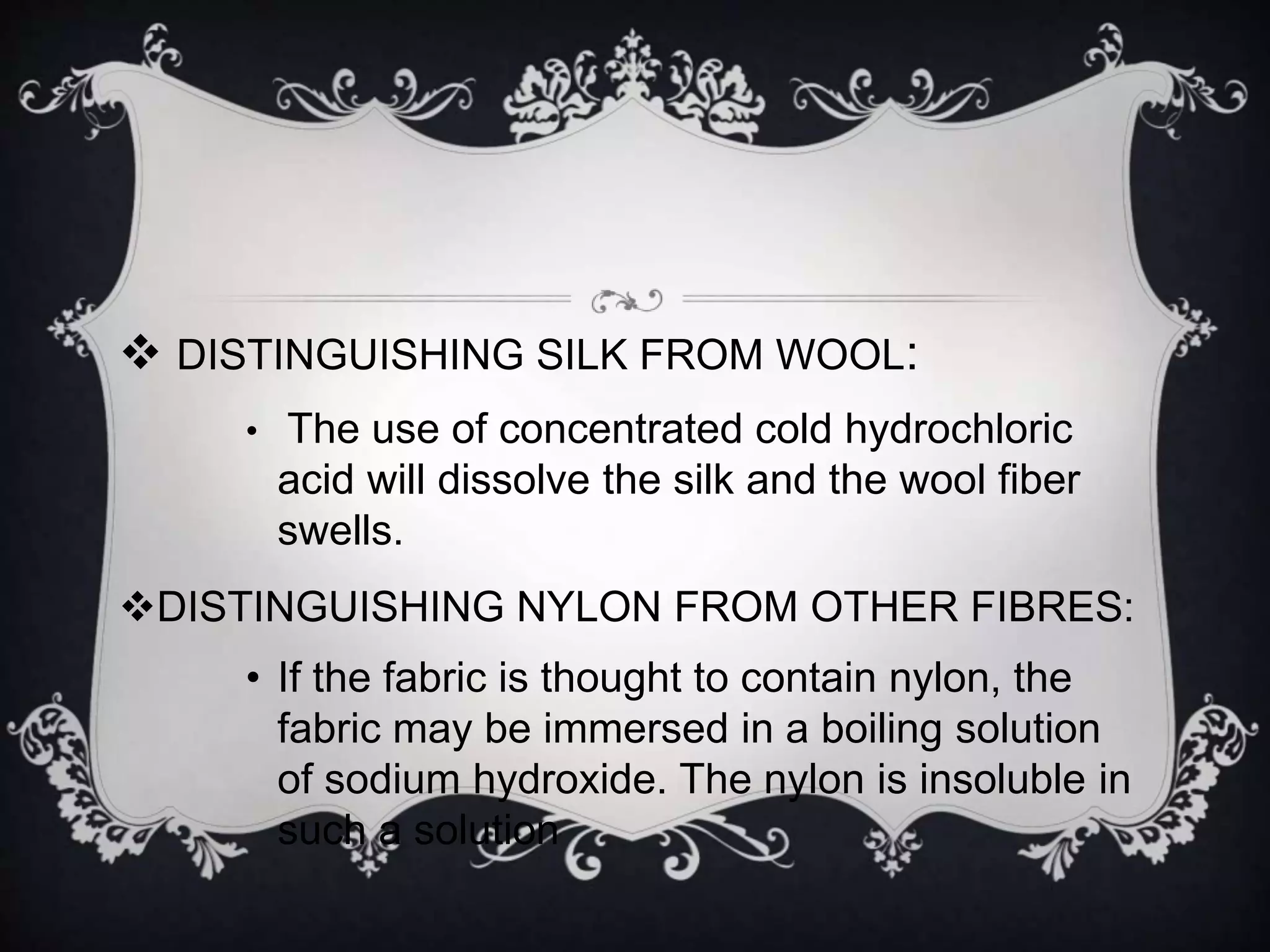 Identification of textile fibers. | PPTX