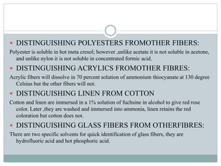 Identification of textile fibers | PPTX