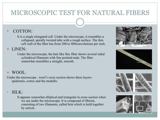 Identification of textile fibers | PPTX