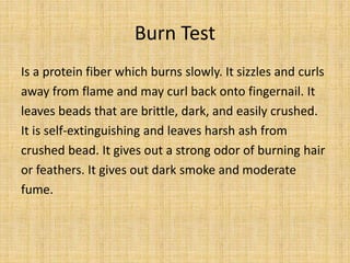 Identification of textile fibers | PPT