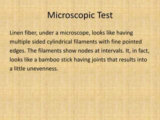 Identification of textile fibers | PPT