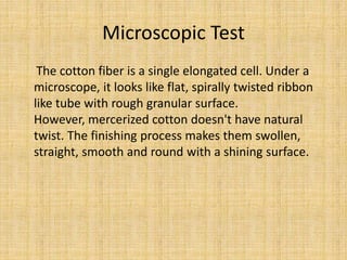 Identification of textile fibers | PPTX