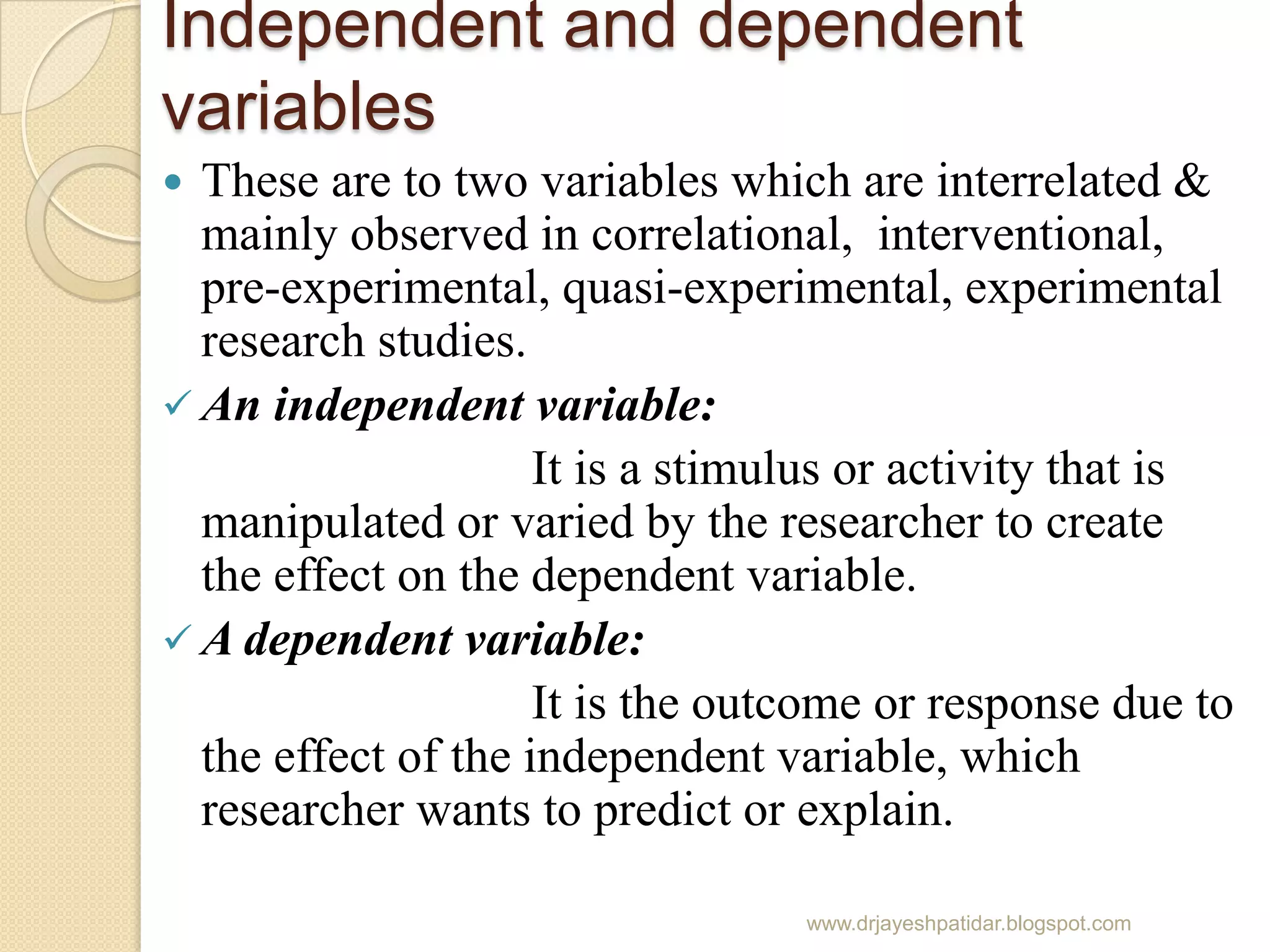 Identification of variables | PPSX
