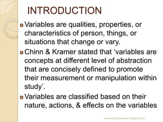 Identification of variables | PPSX