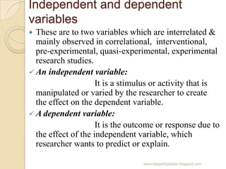 Identification of variables | PPSX