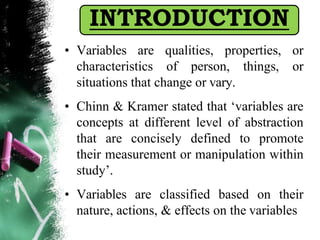 Identification of variables | PPTX | Medical Health
