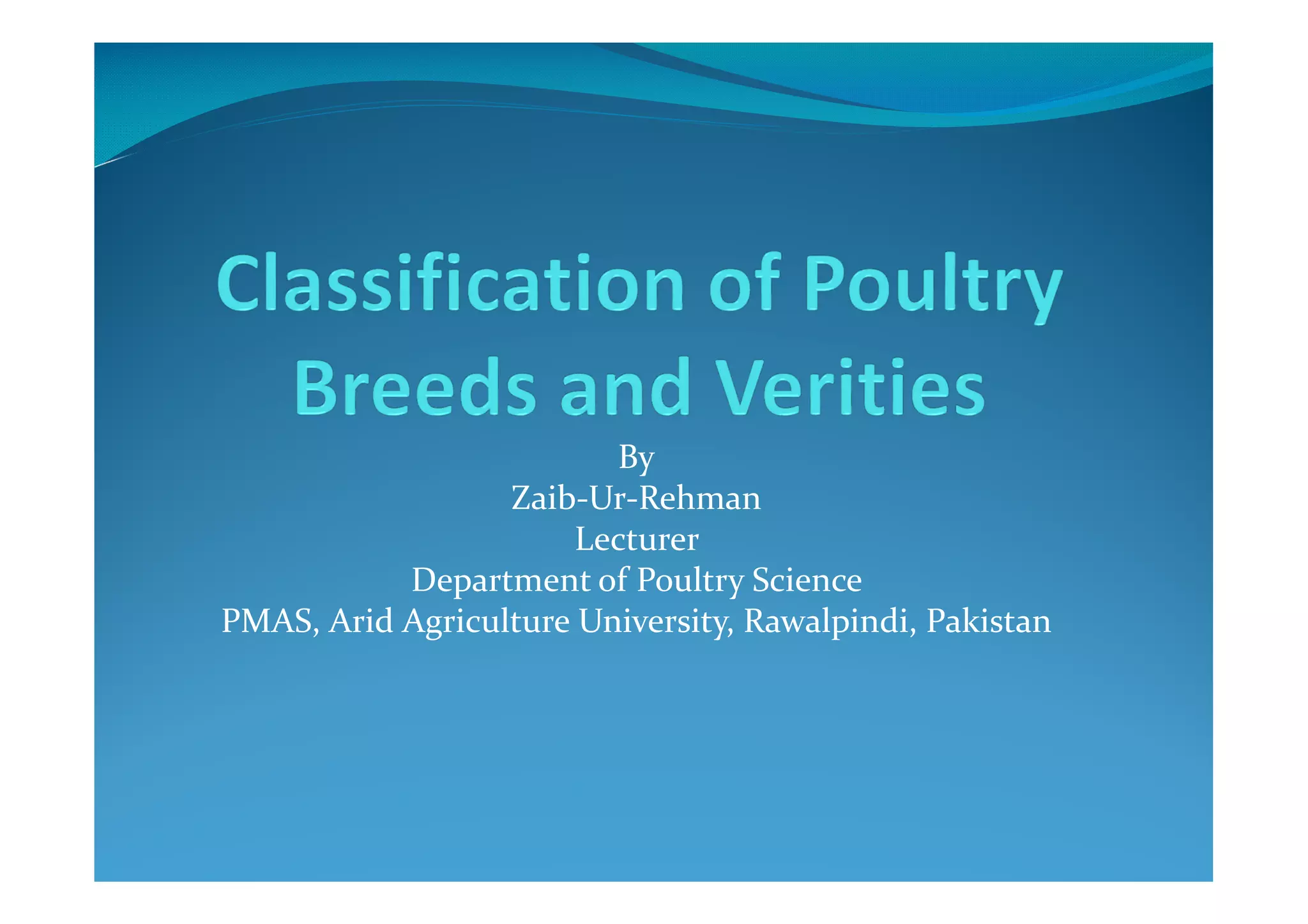 Identification of various breeds of poultry | PDF
