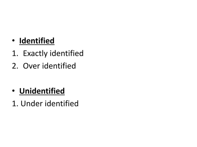 Identification Problem In Simultaneous Equations Model Pptx Physics Science