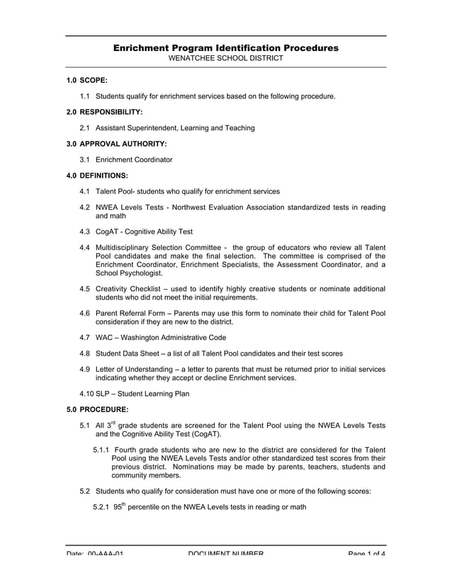 Identification procedures | PDF