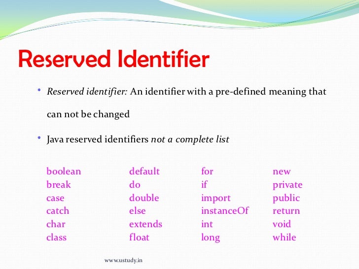 Identifiers