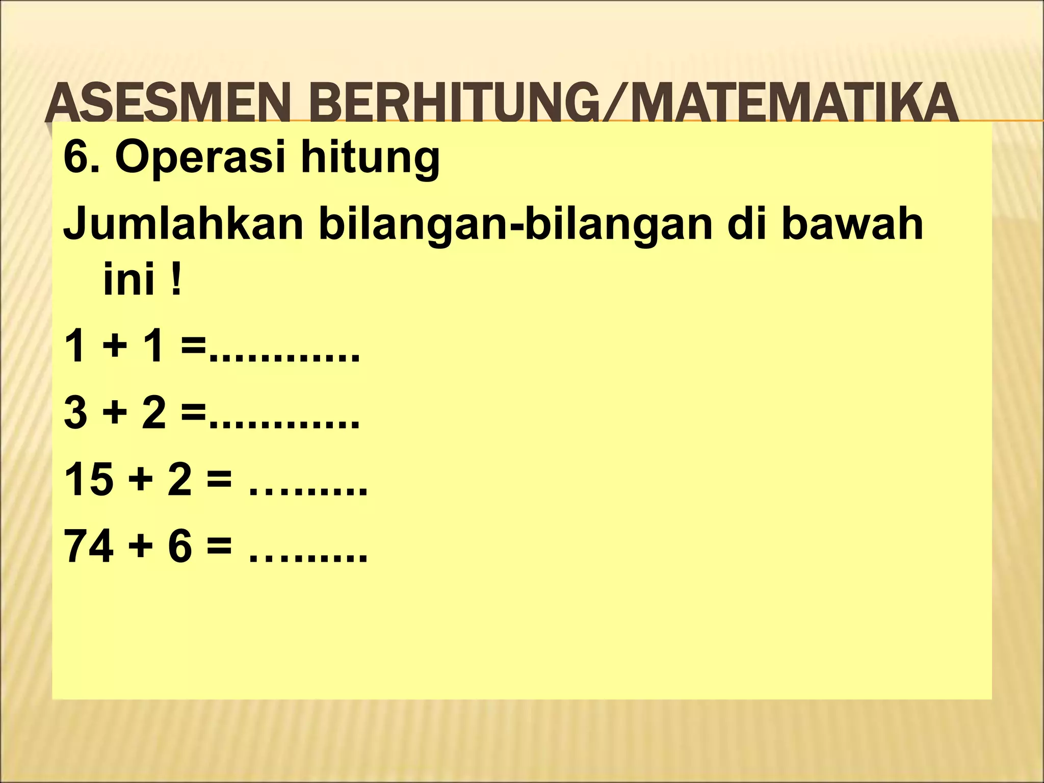 Identifikasi asessmen diskalkulia | PPTX