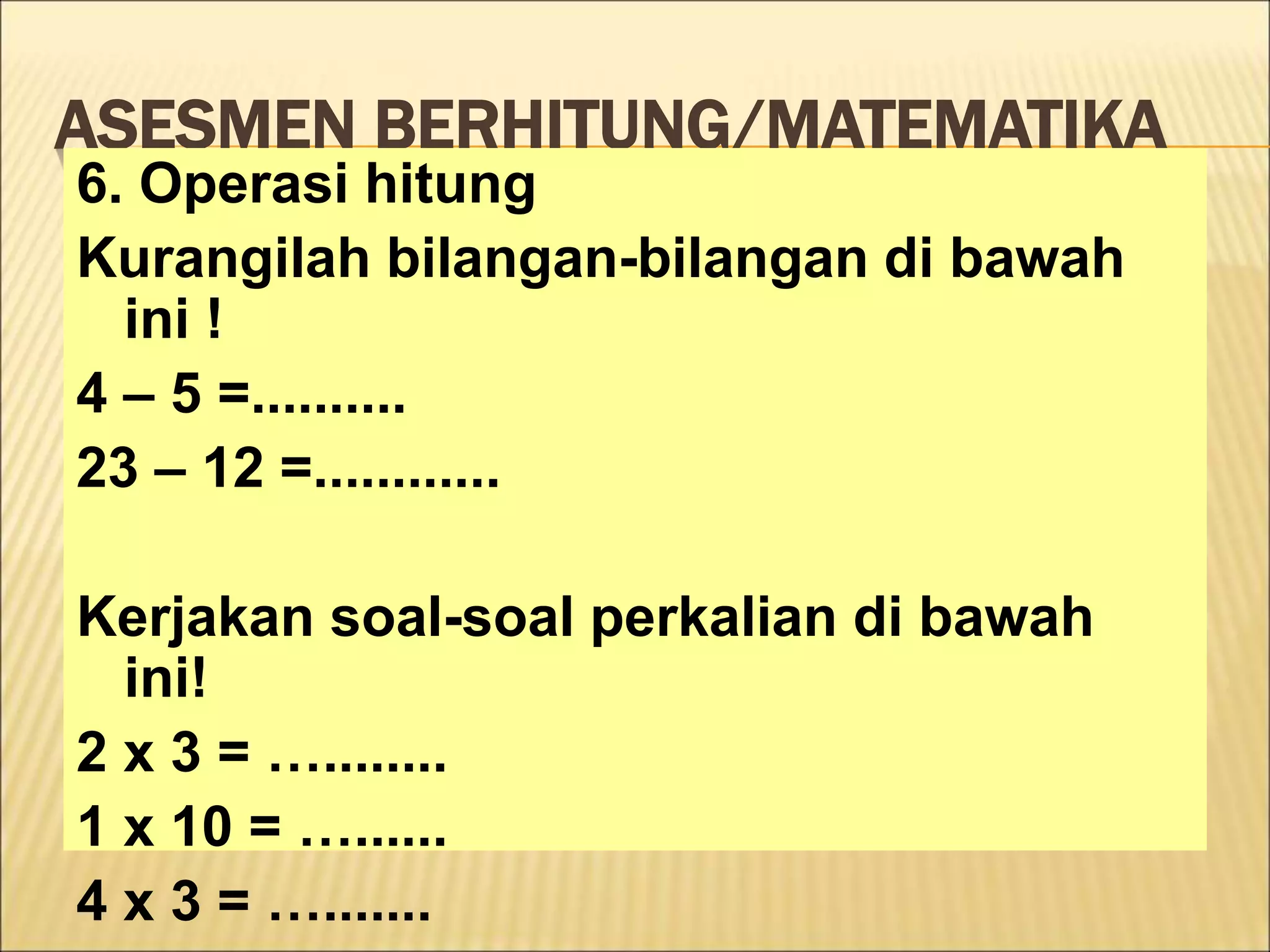 Identifikasi asessmen diskalkulia | PPTX