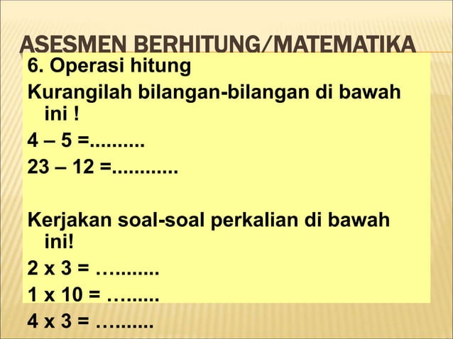 Identifikasi asessmen diskalkulia | PPTX