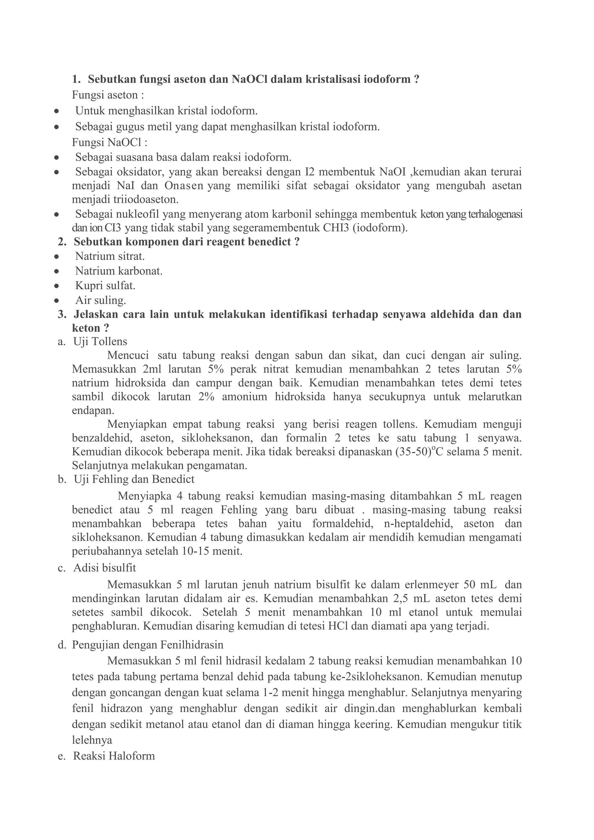 Identifikasi aldehida dan keton | DOCX