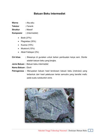 Identifikasi batuan beku | PDF