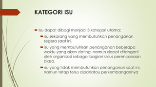 Identifikasi dan kerangka isu strategis | PPTX