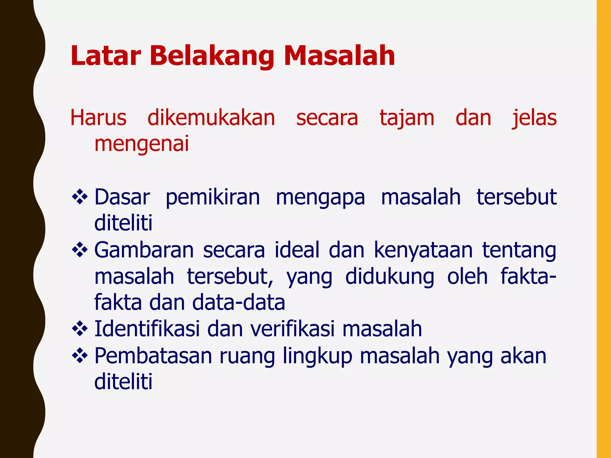 Identifikasi dan rumusan masalah penelitian | PPT