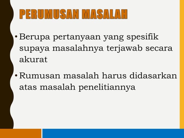 Identifikasi dan rumusan masalah penelitian | PPT