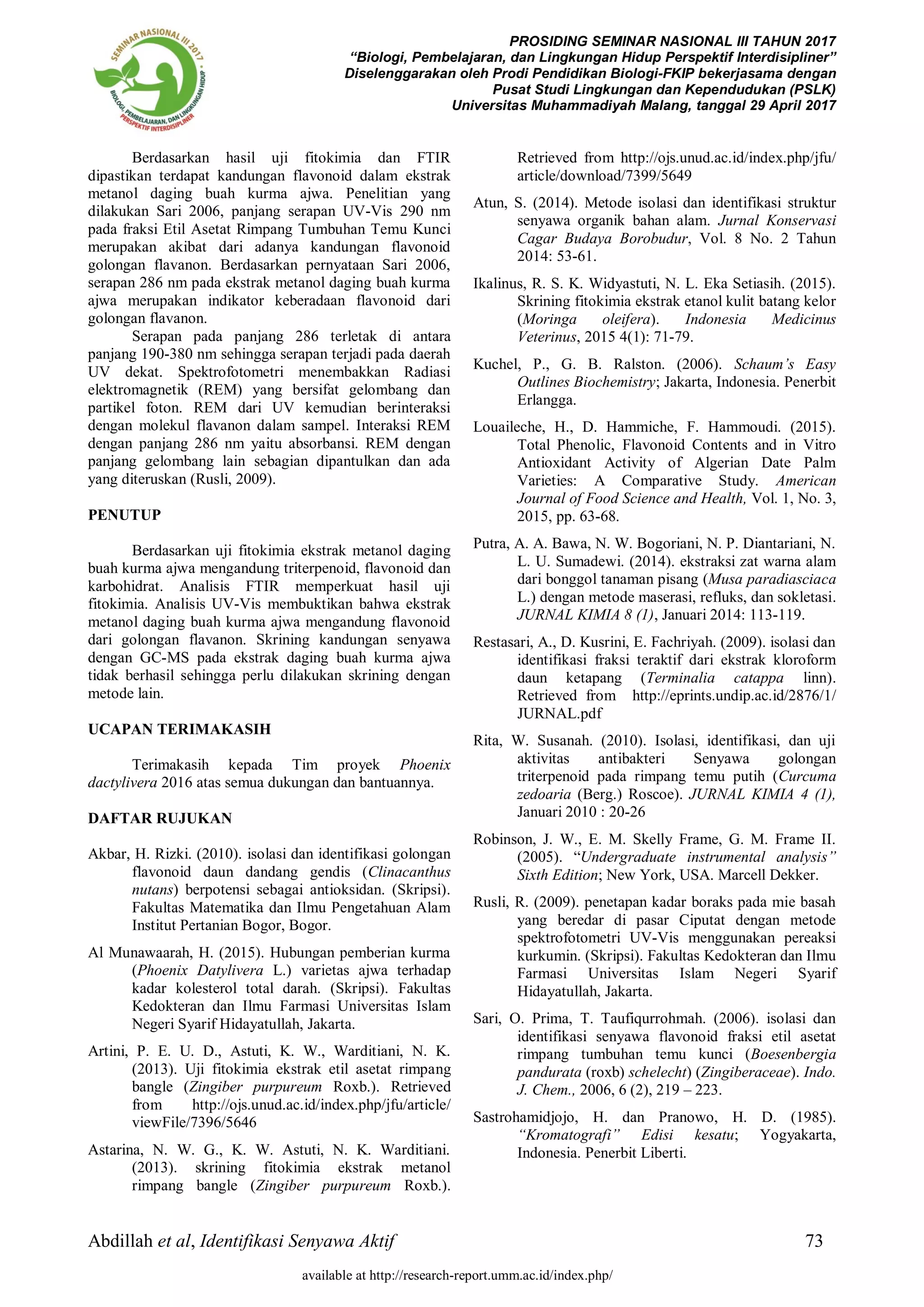 Identifikasi senyawa kimia pada daging kurma ajwa | PDF