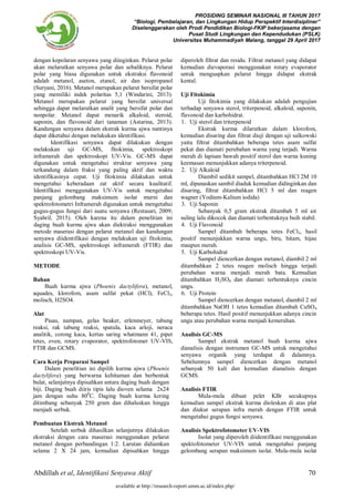 Identifikasi senyawa kimia pada daging kurma ajwa | PDF