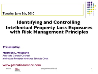 Identifing And Controlling Intellectual Property Loss Exposures | PPT