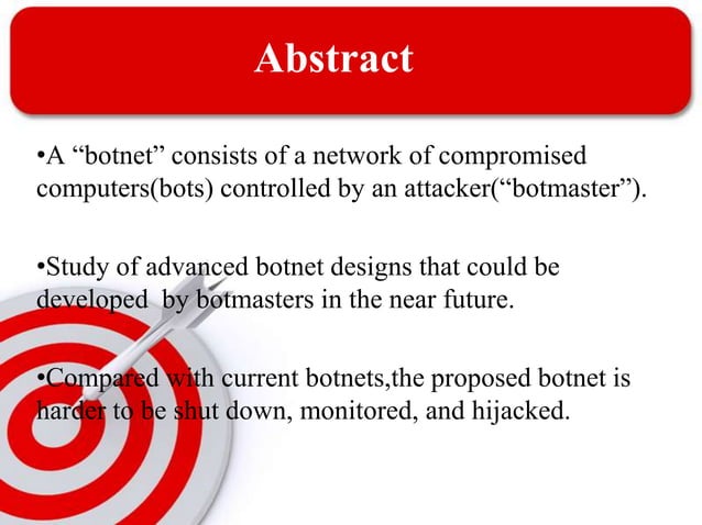 Identify and defend botmaster in a network | PPT