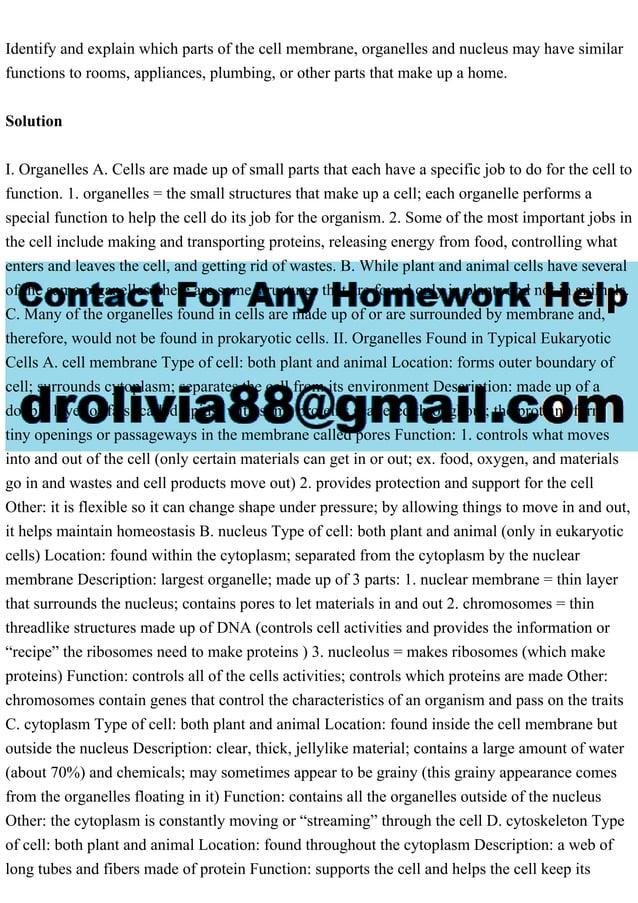 Identify and explain which parts of the cell membrane, organelles an.pdf
