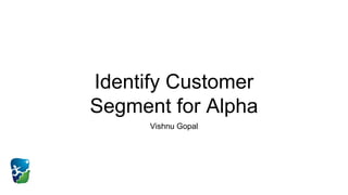Identify Customer Segment for Alpha | PPT