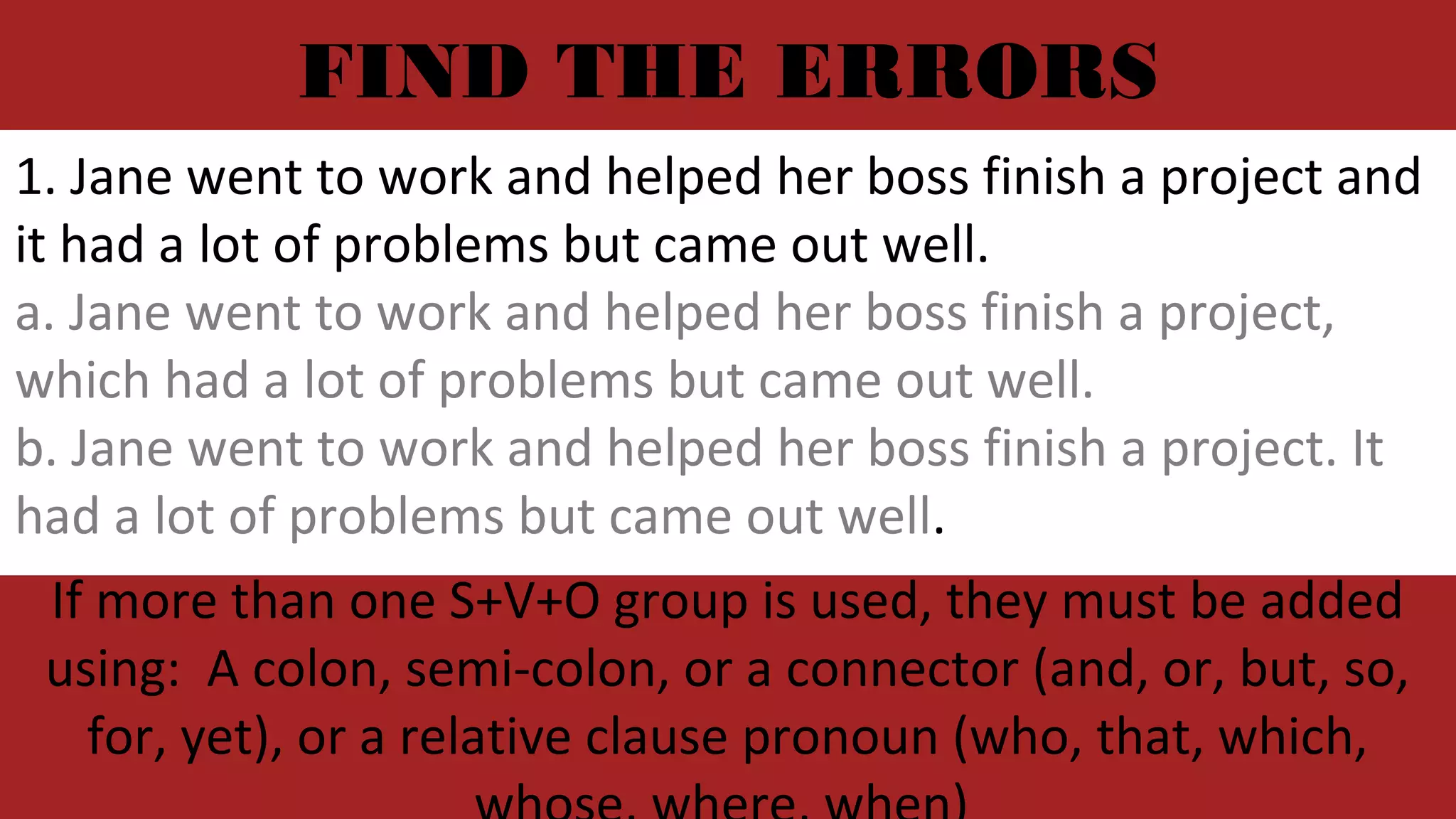 Editing and Proofreading: Identify errors | PPT