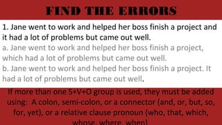 Editing and Proofreading: Identify errors | PPT