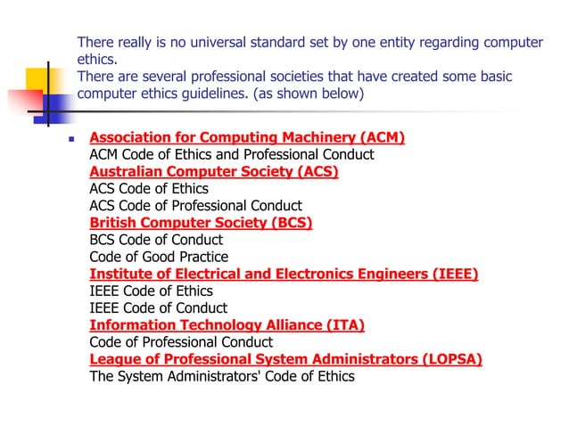 Identify ethical use of computers | PPTX | Technology & Computing