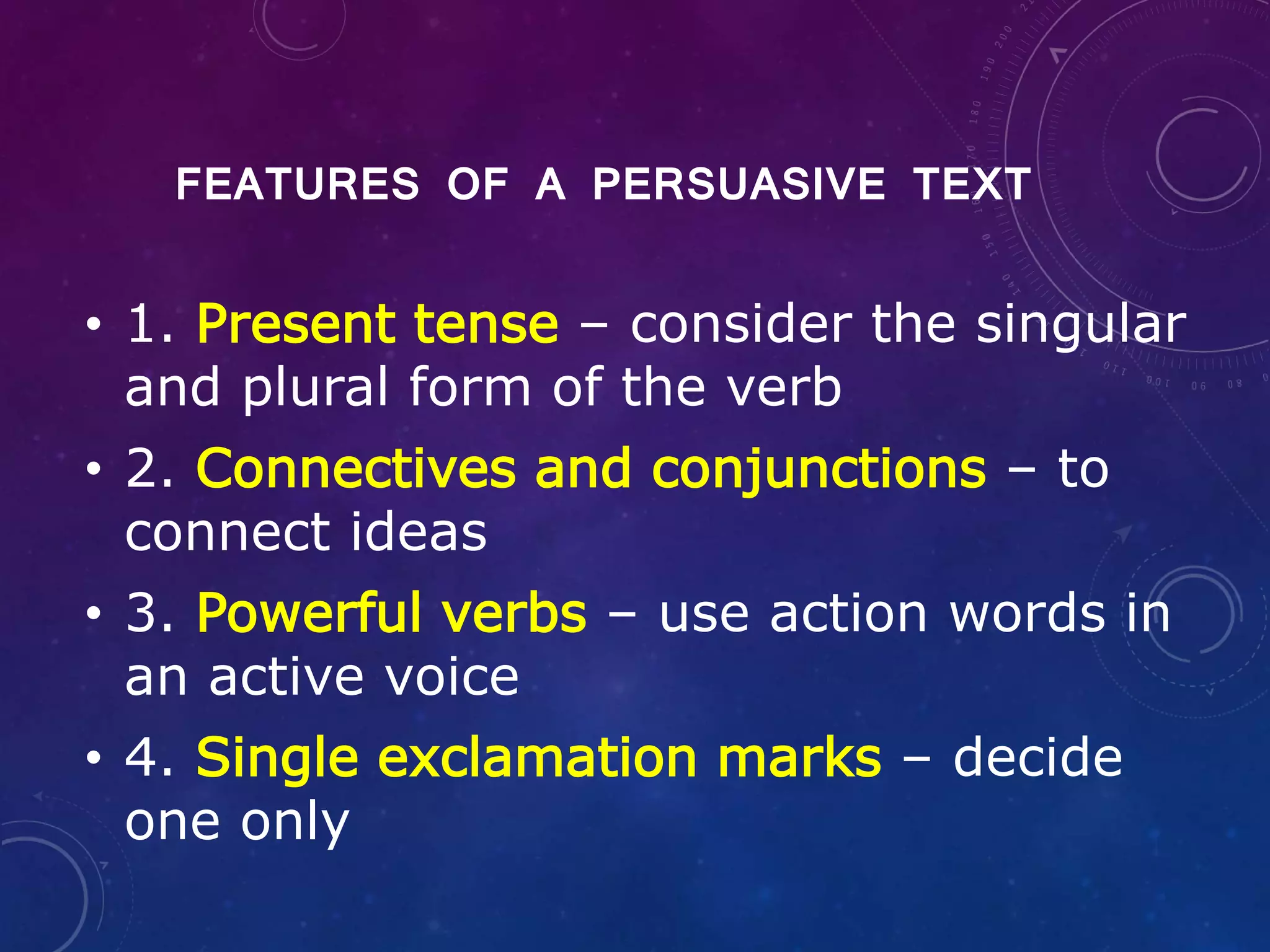 Identify features of persuasive texts | PPTX