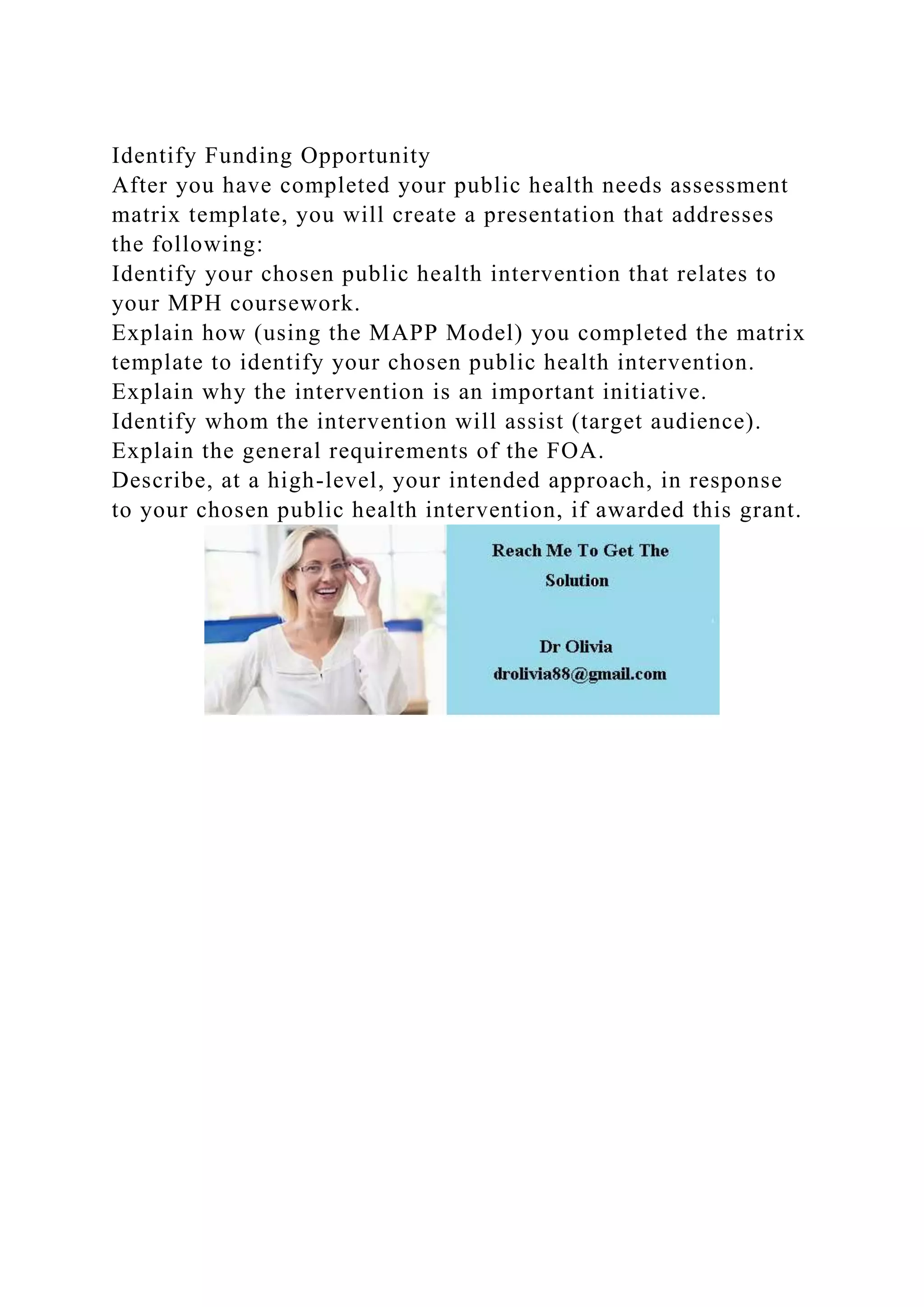 Identify Funding OpportunityAfter you have completed your public h.docx