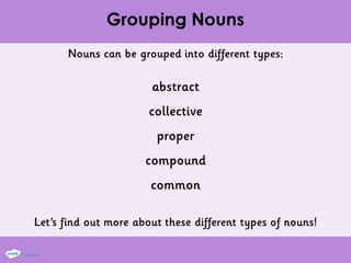 Identifying different-types-of-nouns-lesson-teaching-pack | PPT