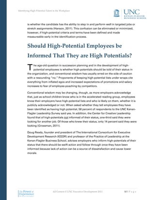 Identifying High-Potential Talent in the Workplace | PDF