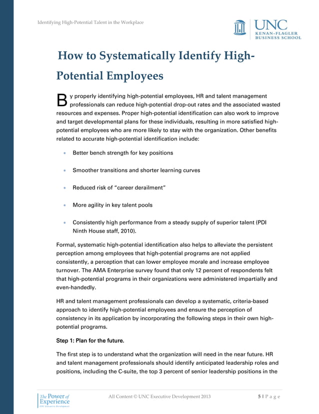Identifying High-Potential Talent in the Workplace | PDF
