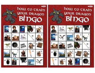 How to Train Your Dragon - BINGO Complete Set, Half Page | PPT